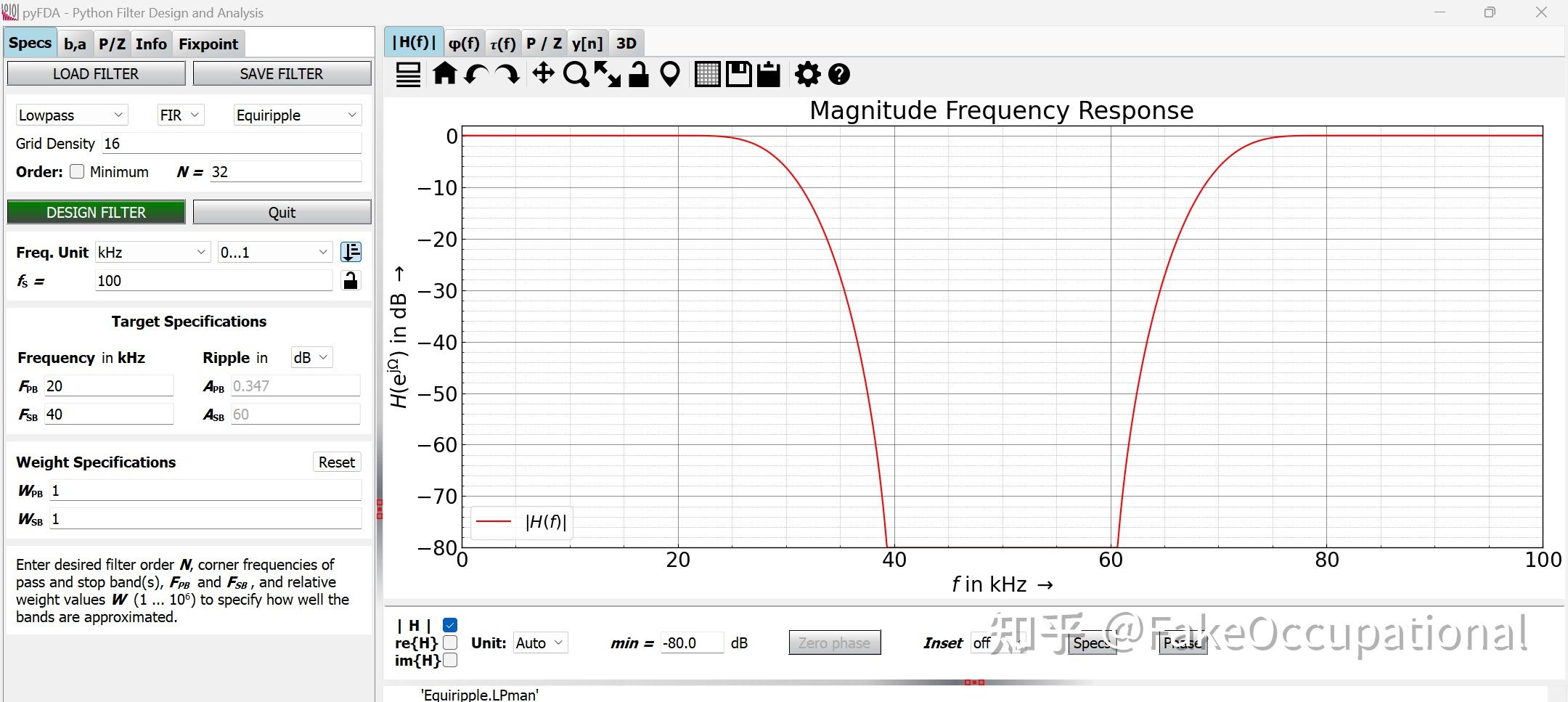 电路笔记(信号)：Python 滤波器设计分析工具pyfda - 知乎