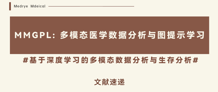 MMGPL: 多模态医学数据分析与图提示学习| 文献速递-基于深度学习的多模态数据分析与生存分析 - 知乎