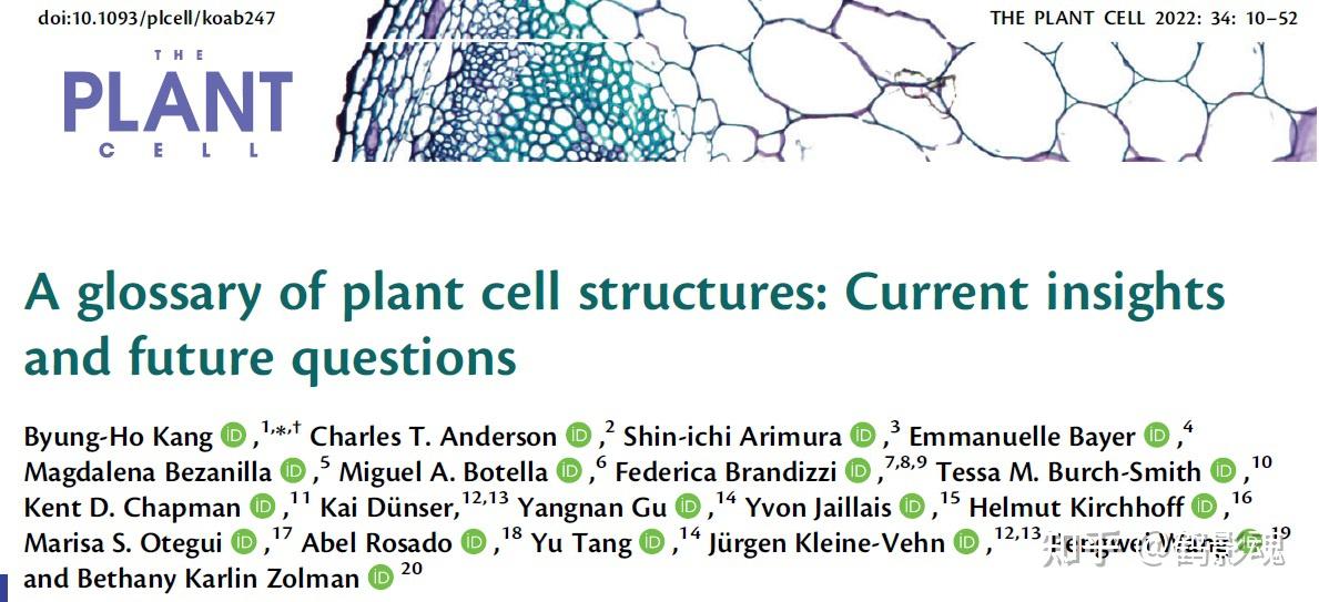 Plant Cell | 综述：植物细胞结构--当前的观点和未来的问题 - 知乎