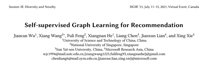 SGL: Self-supervised Graph Learning for Recommendation - 知乎