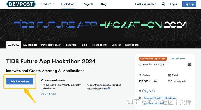 2024 TiDB AI 创新应用黑客马拉松开启报名啦！一起来用 TiDB 构建未来的 AI 创新应用，瓜分超￥210,000 奖金池！ - 知乎