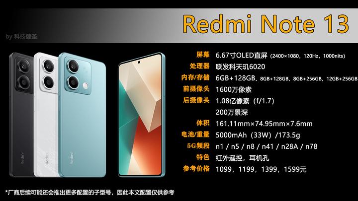 颜值更高 越阶的屏占比 1099元起的Redmi Note 13是否值得买？ - 知乎