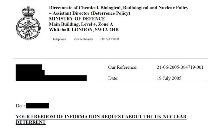 一份关于英国核威慑力量的信息公开申请 - 知乎