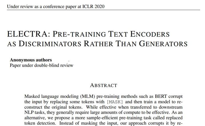 ELECTRA：将BERT中的MLM任务替换为replaced token detection - 知乎