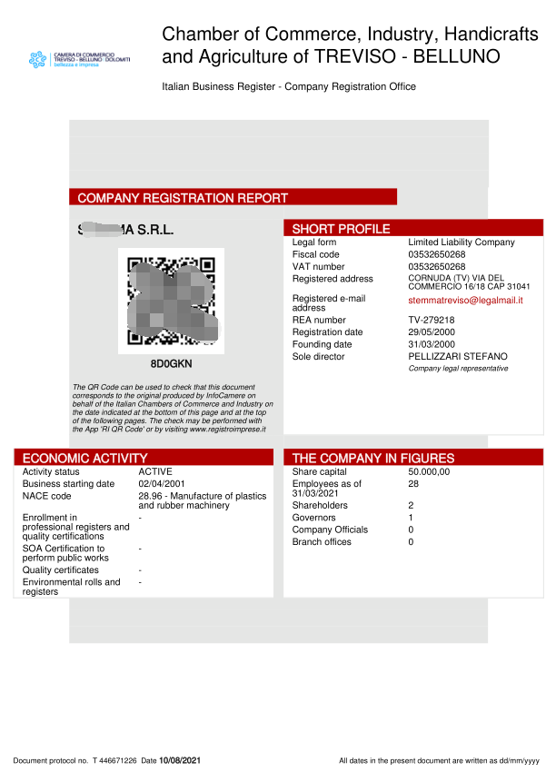 意大利营业执照/商业登记证书/公司注册证书包含的内容 - 知乎