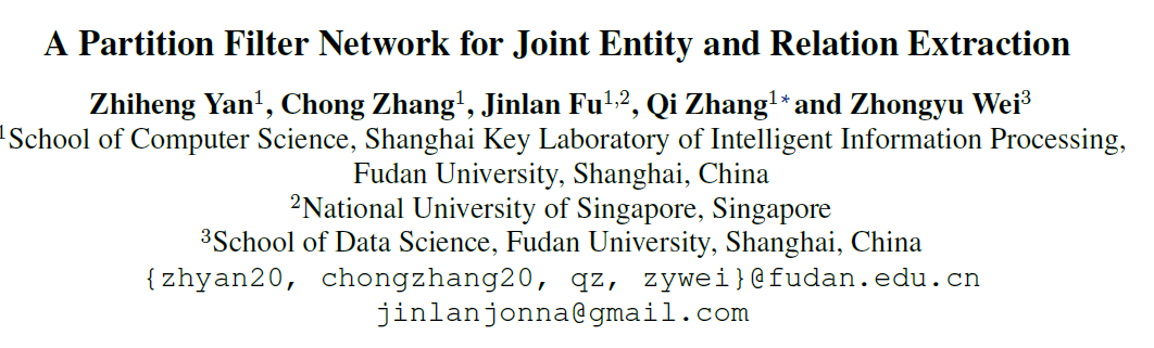 PFN:A Partition Filter Network for Joint Entity and Relation Extraction - 知乎