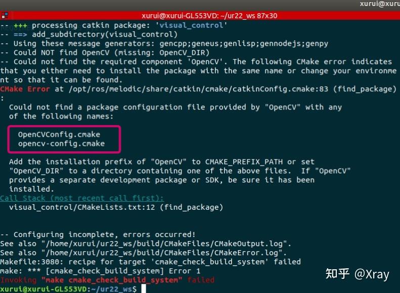 Could not find a package configuration file provided by “OpenCV“ with any of the following names ...