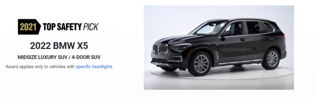 创新|最新，宝马X5荣获IIHS“2021年度最佳安全选择”奖项！ - 知乎
