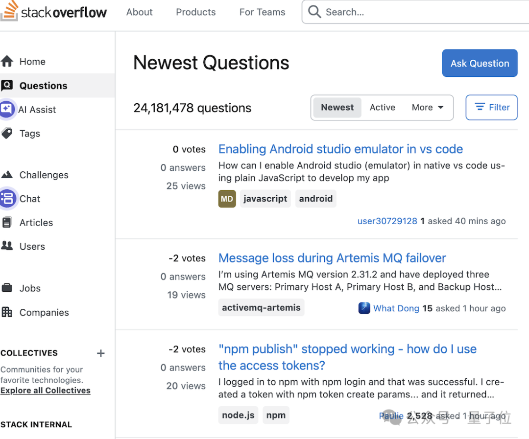 悲报！Stack Overflow彻底凉了，比18年前上线首月问题数量还少 - 知乎