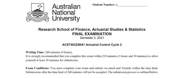 ANU澳国立ACST4032/ACTL8041 Actuarial Control Cycle 2精算控制循环复习要点 - 知乎