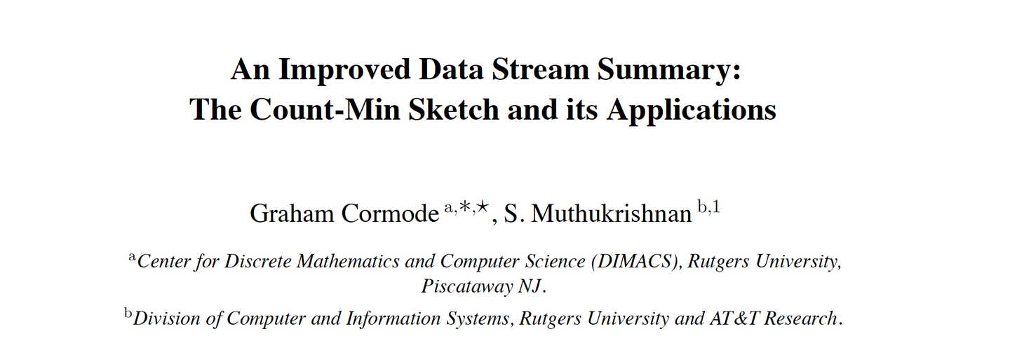 Count-Min Sketch - 知乎