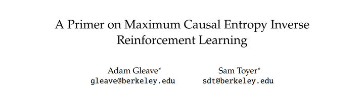 [11] [inverse] Maximum Causal Entropy IRL - 知乎