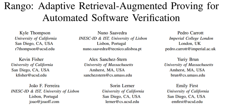【ICSE'25杰出论文】Rango: Adaptive Retrieval-Augmented Proving for Automated Software Verification 论文 ...