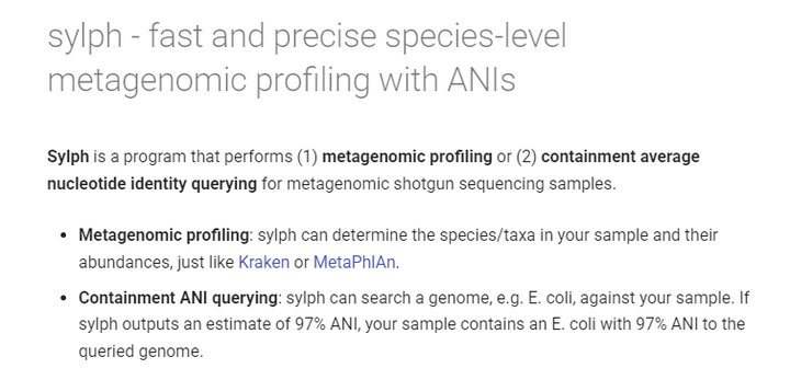 sylph：基于ANI分析快速进行物种鉴定软件 - 知乎