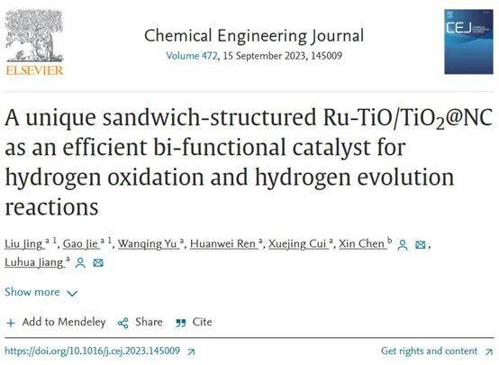 Chem. Eng. J.：三明治结构Ru-TiO/TiO2@NC高效氢氧化和析氢 - 知乎