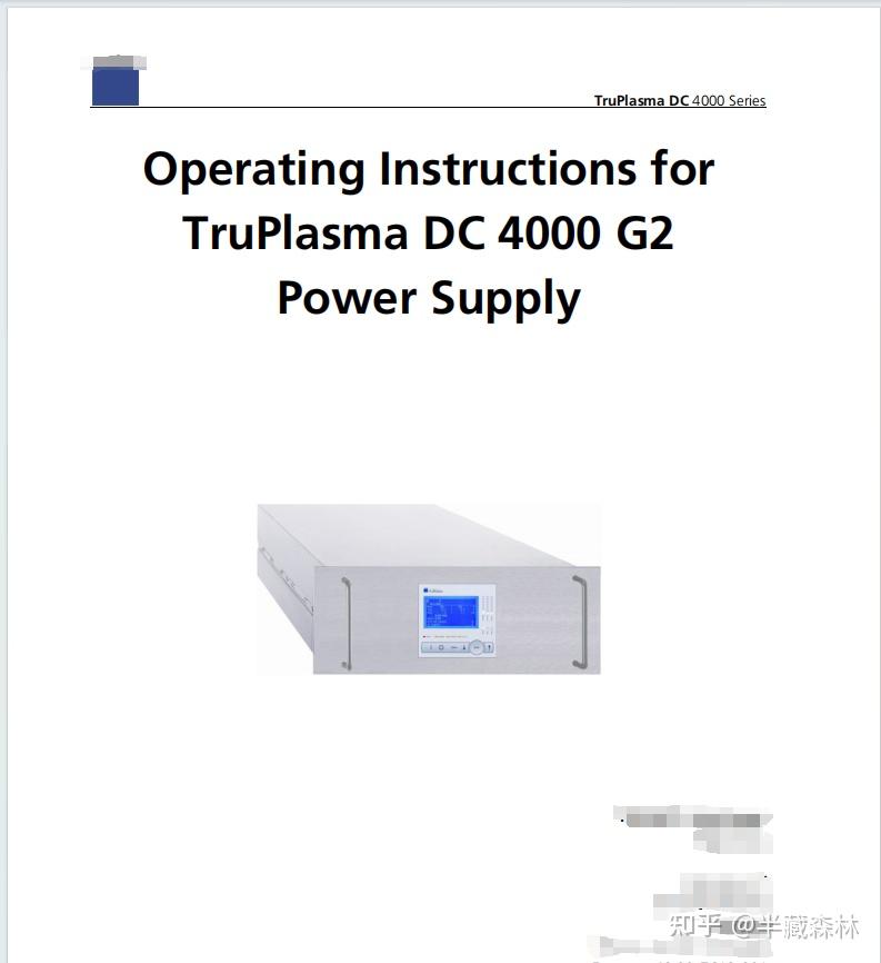 霍廷格TruPlasma DC 4000 G2 DC Power Supply Family - 知乎