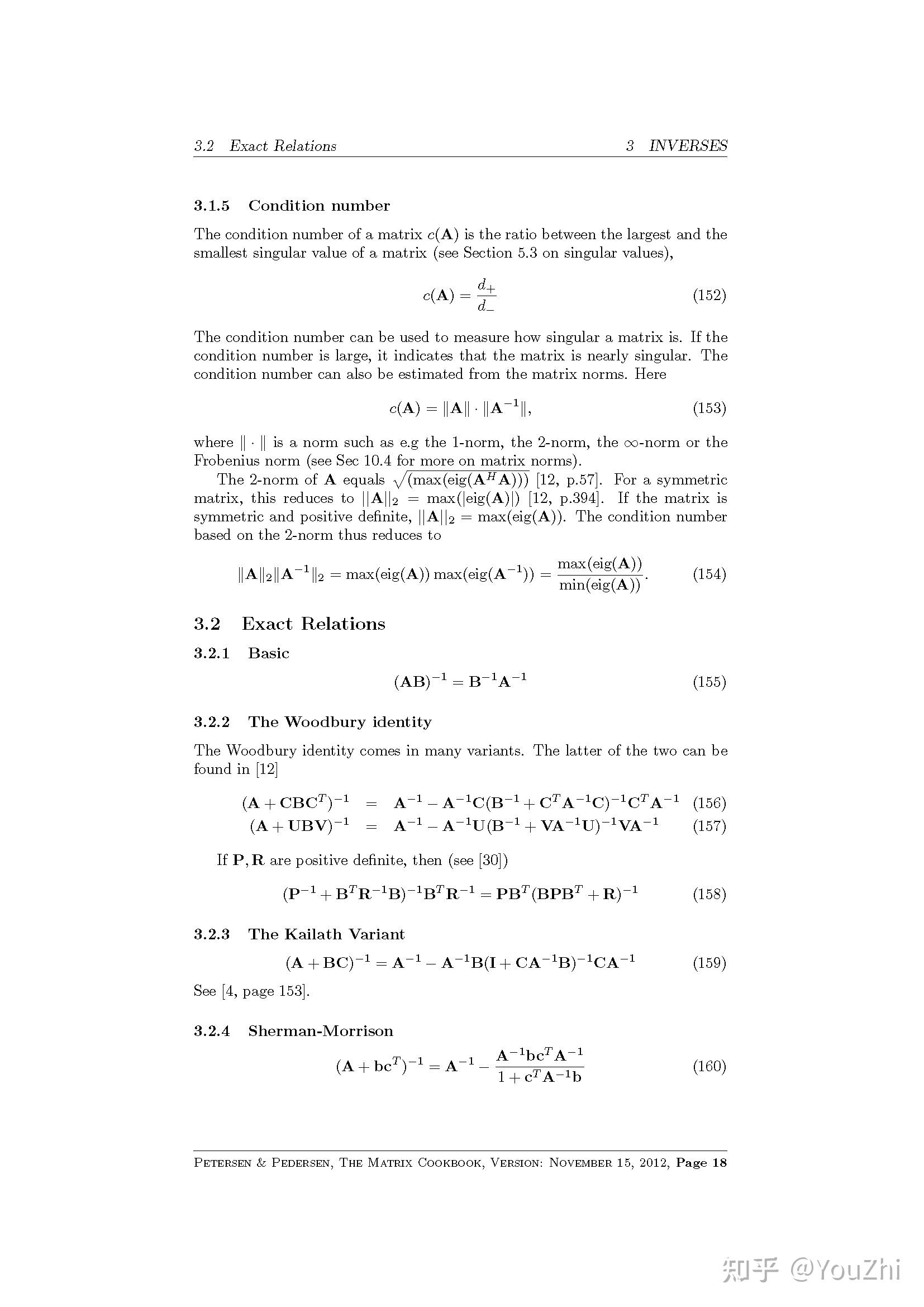 矩阵微积分公式查表(The Matrix Cookbook) - 知乎