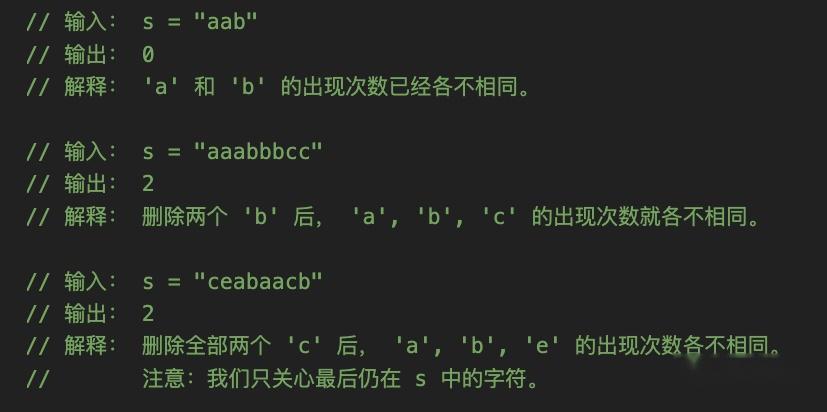 LeetCode 1647- 字符频次唯一的最小删除次数 [排序 + 贪心](Python3|Go) - 知乎