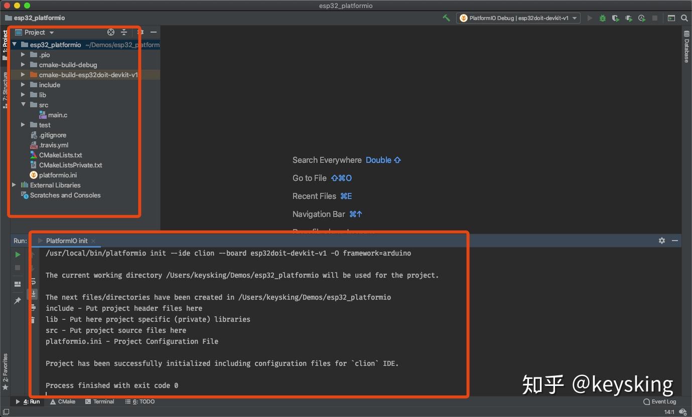 用clion自带的platformIO和开发esp32!!! - 知乎