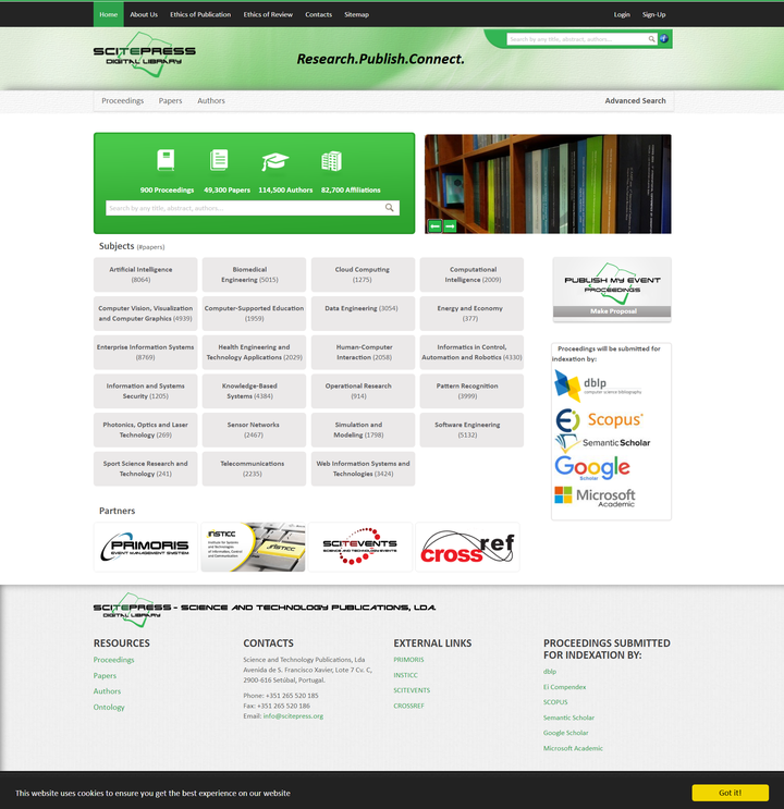 Science and Technology Publications, Lda【SciTePress Digital Library】会议论 ...