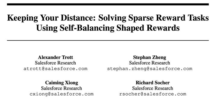 Self-Balancing Shaped Rewards - 知乎