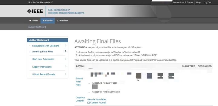 正在征稿： 《IEEE Transactions on Intelligent Transportation Systems》，因子9.551 ...