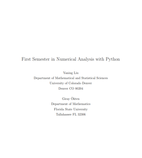 教材《First Semester in Numerical Analysis with Python》介绍及下载 - 知乎