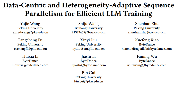 Data-Centric and Heterogeneity-Adaptive Sequence Parallelism for Efficient LLM Training论文笔记 - 知乎