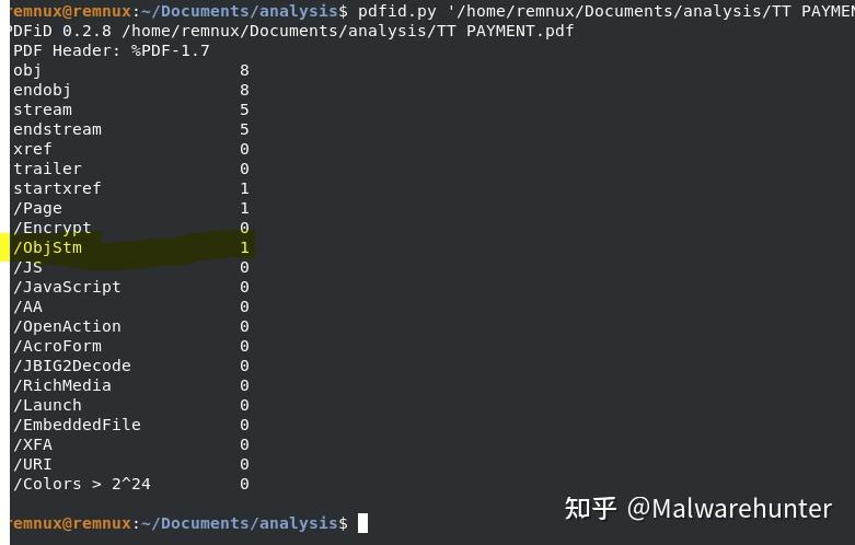 PDF文件的静态恶意软件分析与真实生活演示 - 知乎
