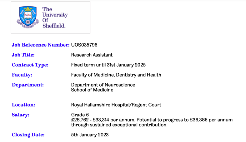 英国谢菲尔德大学招一名研究助理 - 知乎