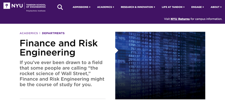 美国研究生项目 | 纽约大学 - 金融工程硕士 New York University - MS in Financial ...