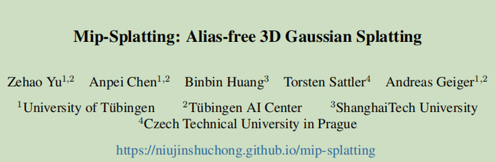 [论文解析]Mip-Splatting: Alias-free 3D Gaussian Splatting - 知乎