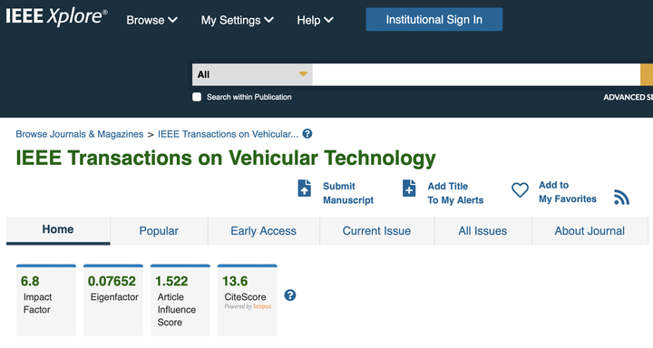 重点推荐：车辆工程二区SCI，TOP期刊《IEEE Transactions on Vehicular Technology》，因子6.8 - 知乎
