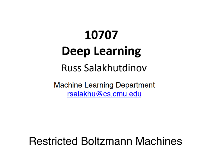 CMU-10707 第十讲 深度信念网络 - 知乎