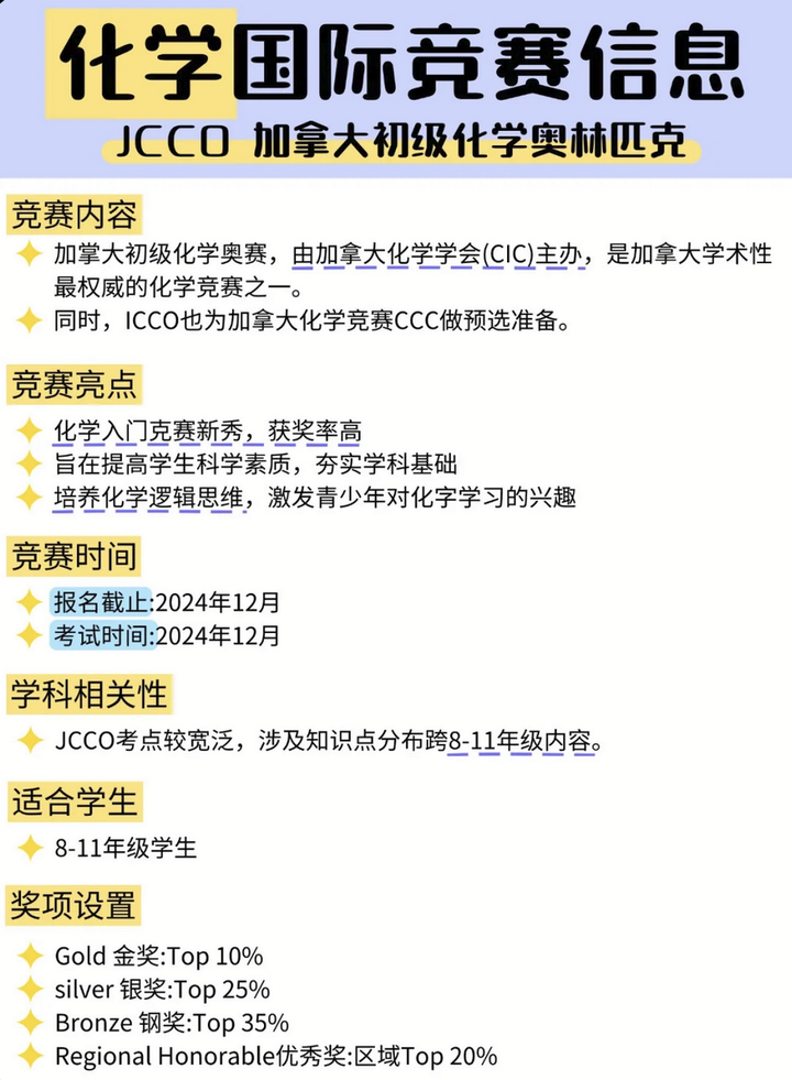 JCCO 加拿大初级化学奥林匹克你了解多少？ - 知乎