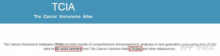 你造么？肿瘤数据库除了TCGA，还有TCIA？！ - 知乎