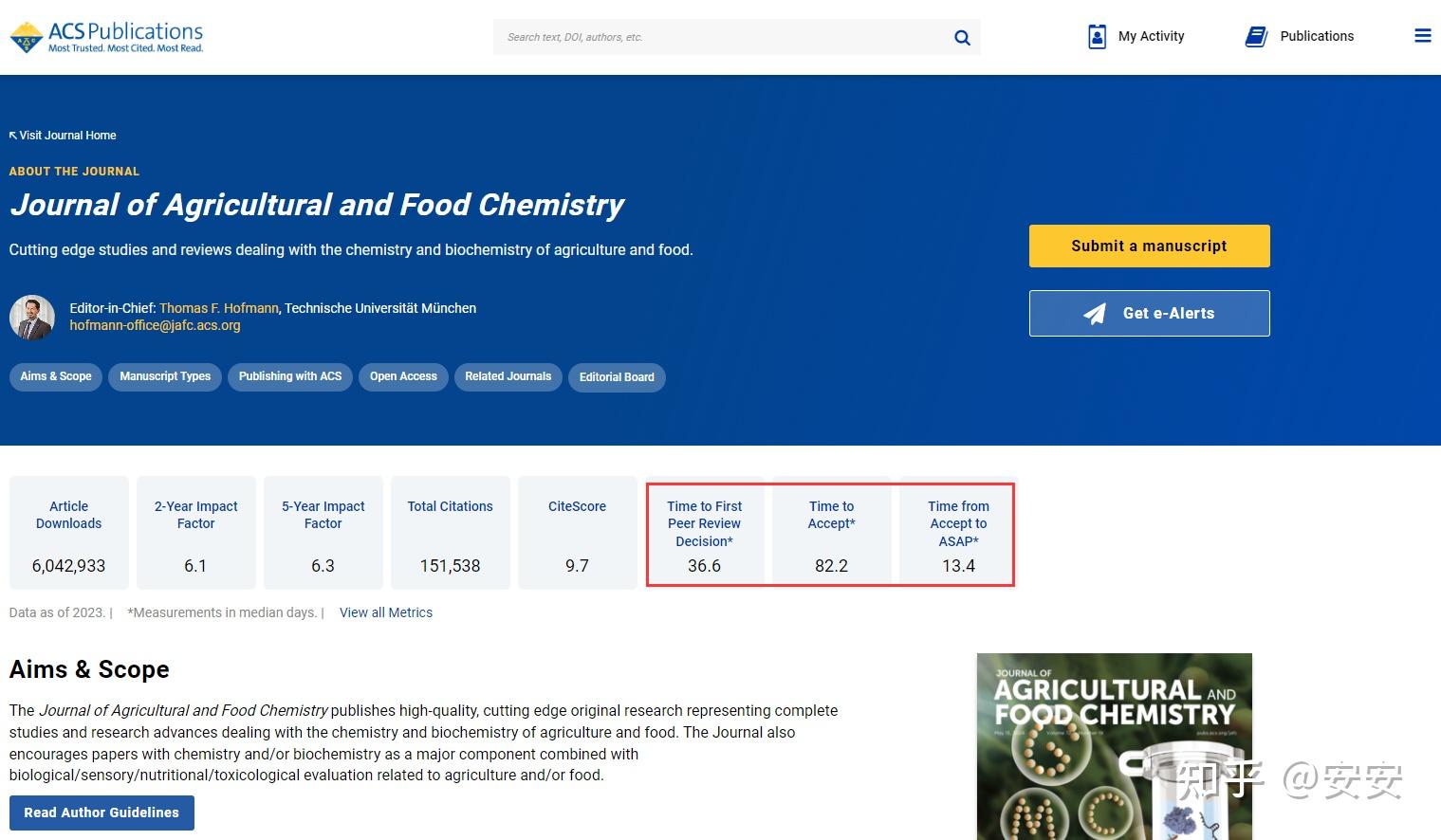 J Agr Food Chem 期刊有哪些投稿经验？ - 知乎