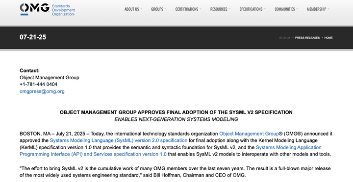 热点聚焦｜OMG通过 SysML 2.0正式规范 华望M-Design v2软件即将上线！ - 知乎