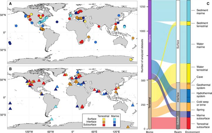 地表和地下微生物组的全球比较揭示了大规模的生物多样性梯度和海陆分界线 - 知乎