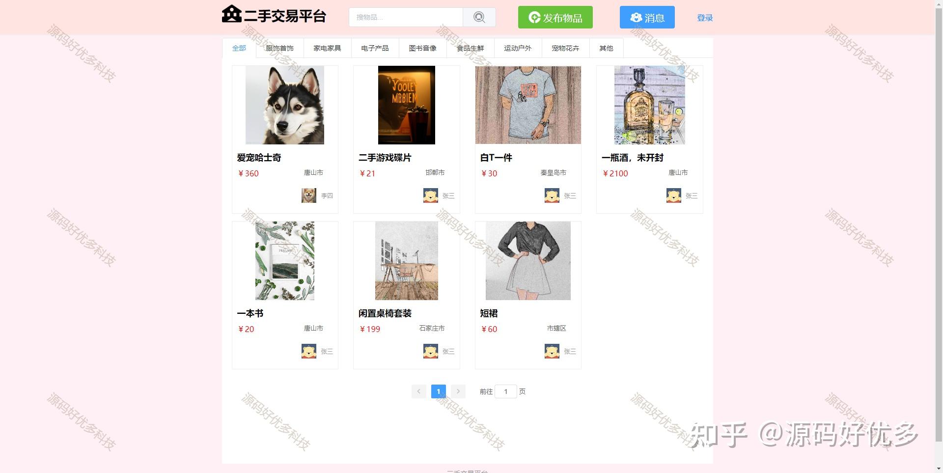 基于Java+SpringBoot+Vue前后端分离二手物品交易平台（源码+万字LW+PPT+部署教程） - 知乎