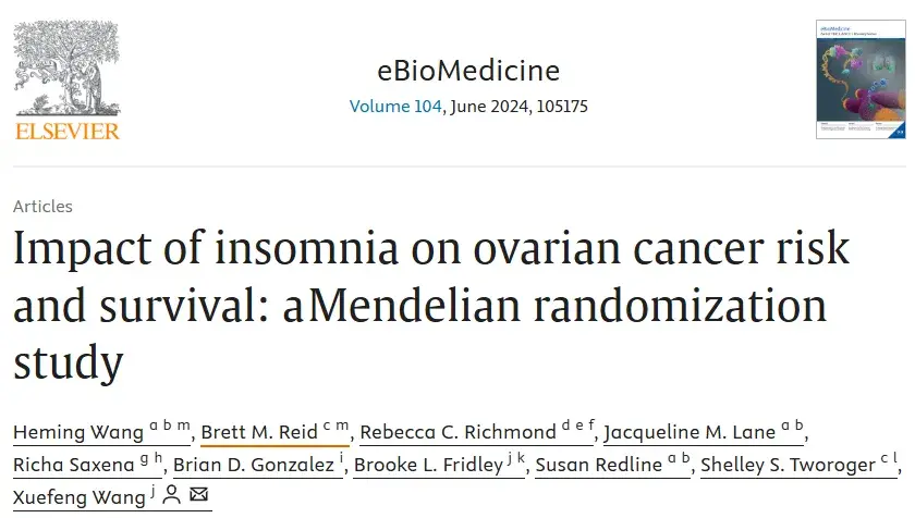 eBioMedicine（IF=9.7）：失眠与卵巢癌之间存在联系？一项孟德尔随机化的研究 - 知乎