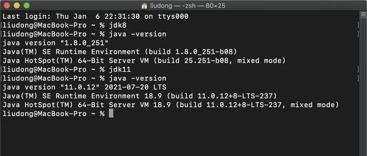 Mac中JDK1.8和JDK11双版本自由切换 - 知乎