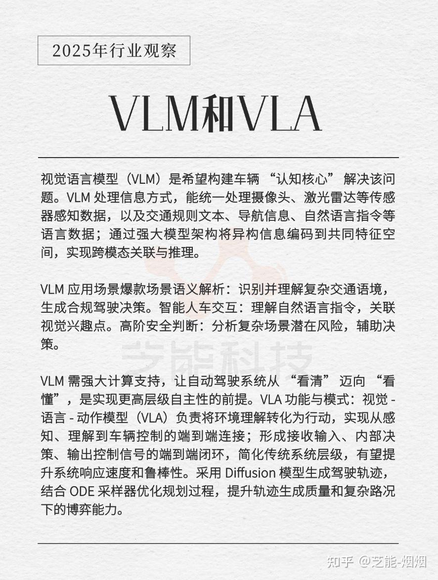 辅助驾驶从VLM与VLA：2025年下半年的核心转变 - 知乎