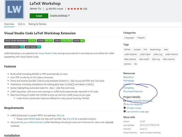 Visual Studio Code 离线安装 LaTeX Workshop 扩展 - 知乎