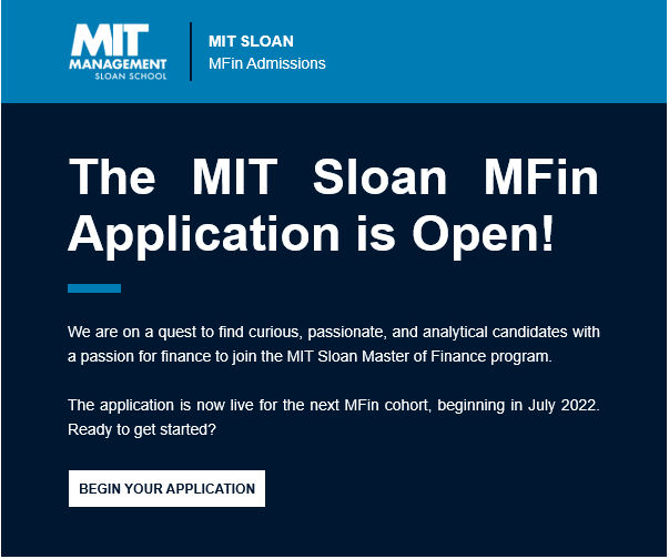 MIT | 2022金融硕士MFin已经开放申请了！还不赶快准备！ - 知乎