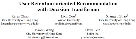 Decision Transformer for Recommender System论文合集总结 - 知乎