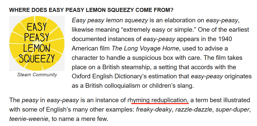 找个译法对应 "Easy peasy, lemon squeezy!" 🍋 - 知乎