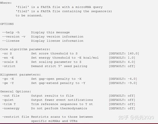 miRanda（通过circRNA的sequence来预测靶向的miRNA） - 知乎