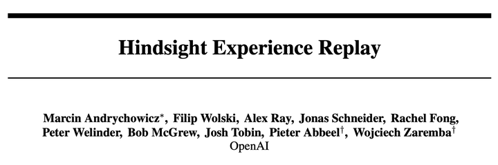 6. [2017] [HER] Hindsight Experience Replay - 知乎