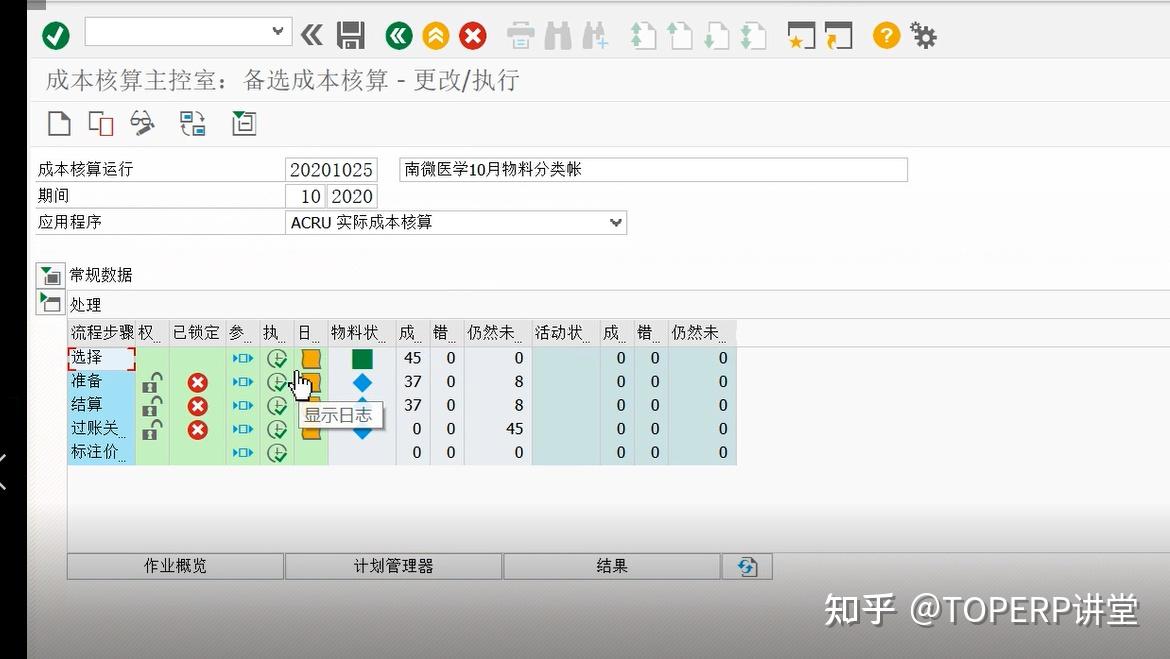 请问sap成本月结中我执行完CON2最后直接生产成本中心贷方却没显示金额是为什么？ - 知乎